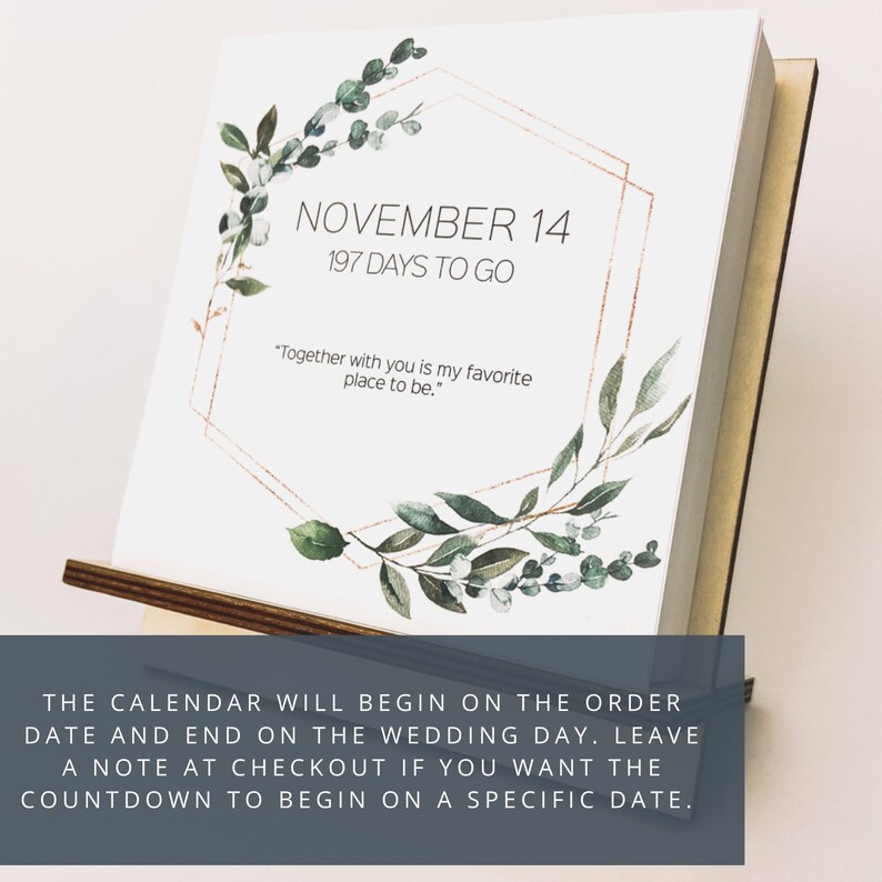 Custom Wedding Countdown Calendar Custom Engagement Gift - Etsy
