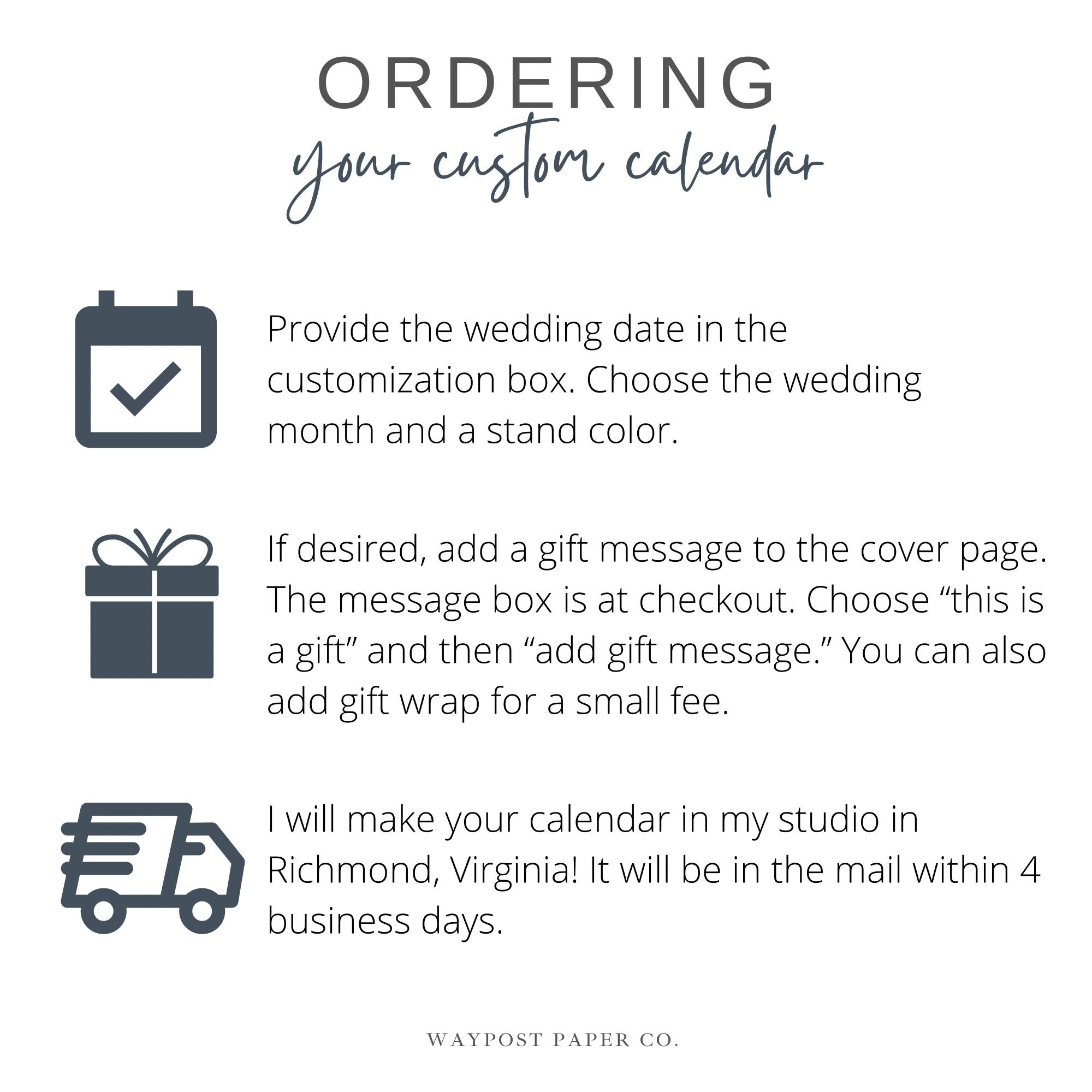 Custom Wedding Countdown Calendar Custom Engagement Gift | Etsy