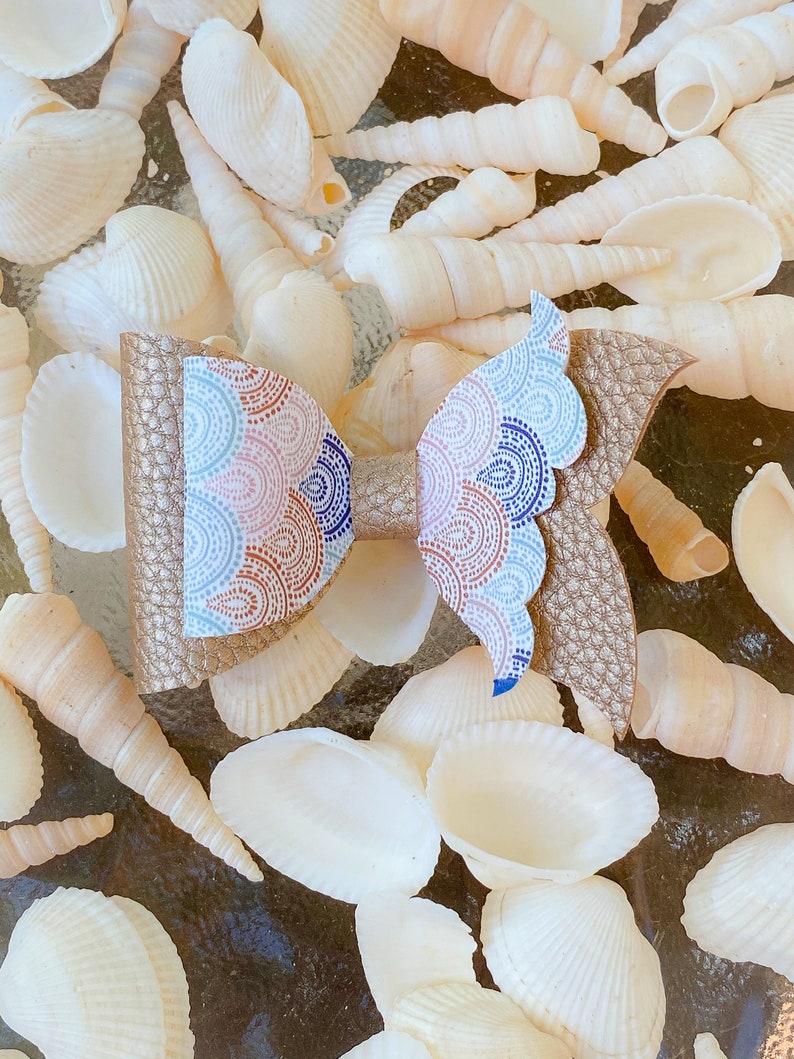 MERMAID TAIL BOW Under the Sea Bow Beach Bows Mermaid Birthday | Etsy