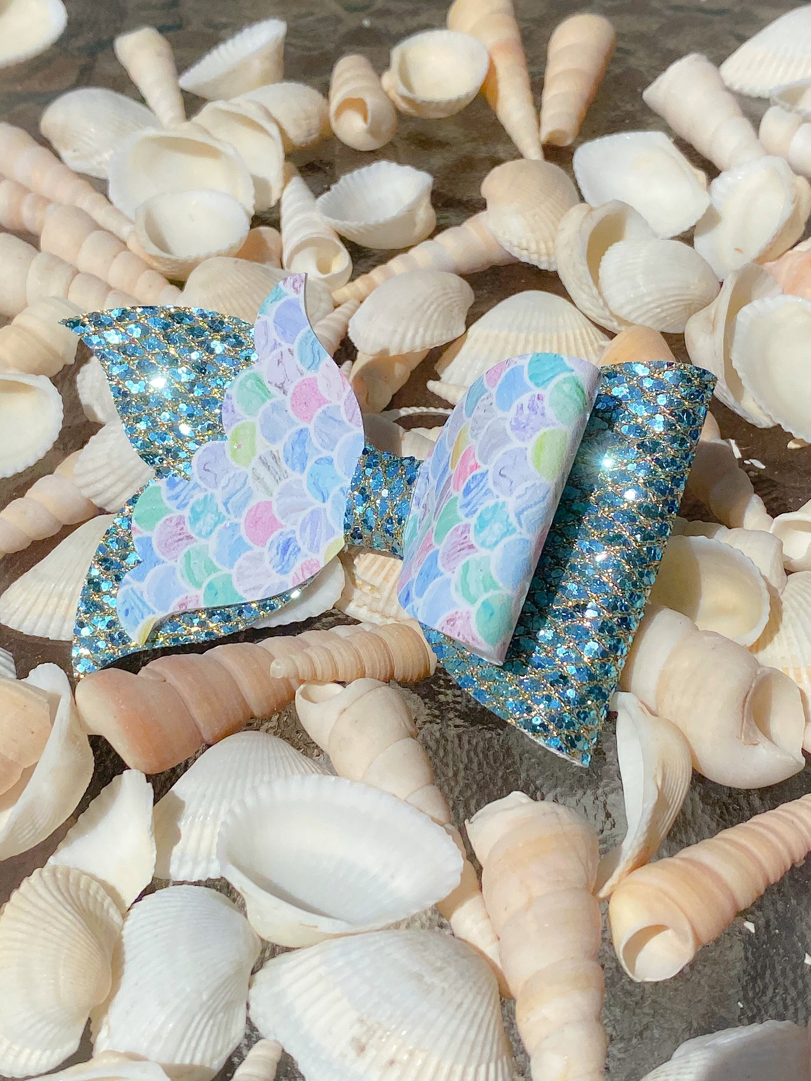 MERMAID TAIL BOW Under the Sea Bow Beach Bows Mermaid Birthday - Etsy
