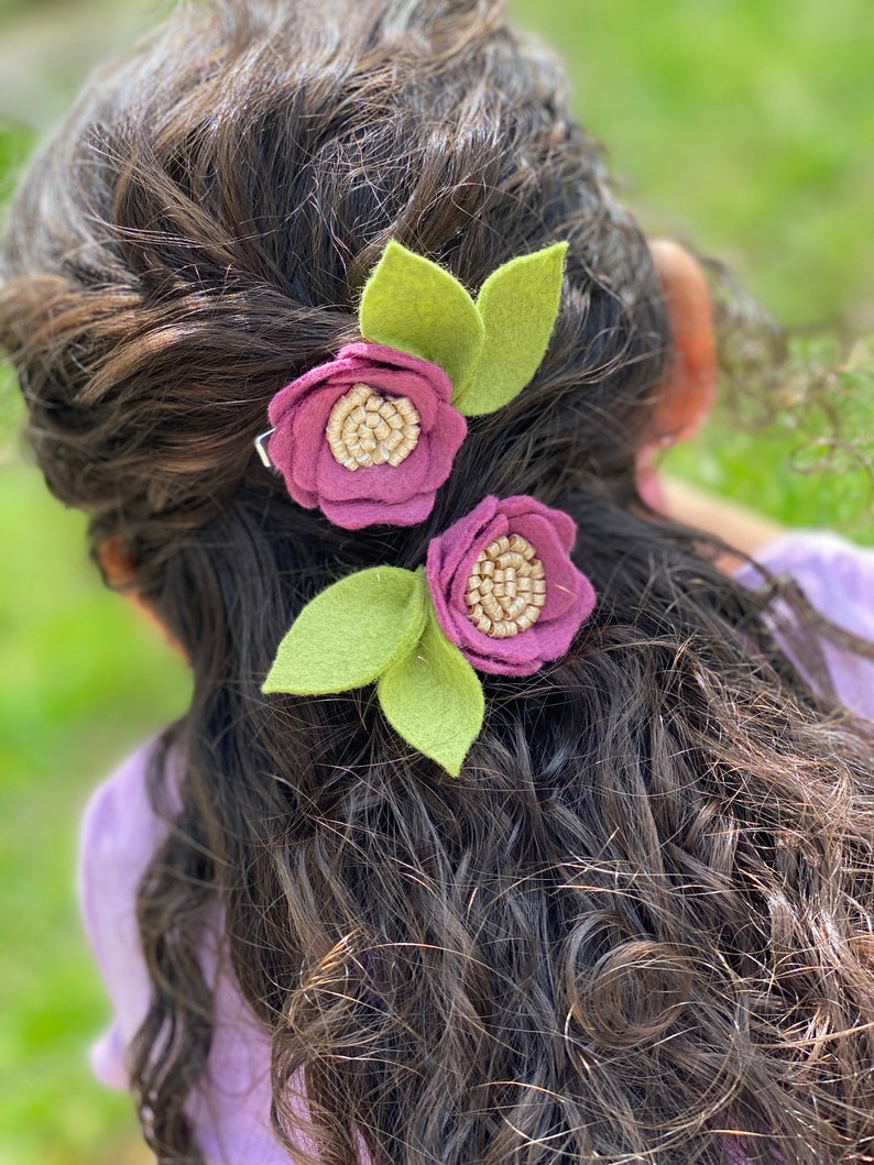 Pigtail Hair Clips Spring Flower Hair Clip Hair Clip Girls - Etsy