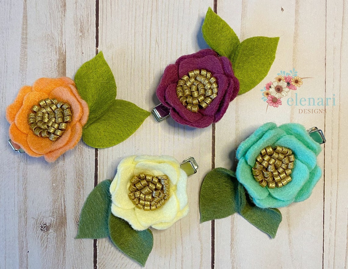 Pigtail Hair Clips Spring Flower Hair Clip Hair Clip Girls - Etsy