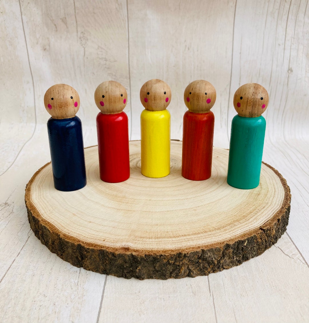 Toddler Small World Rainbow Peg Dolls Early Years Toys - Etsy