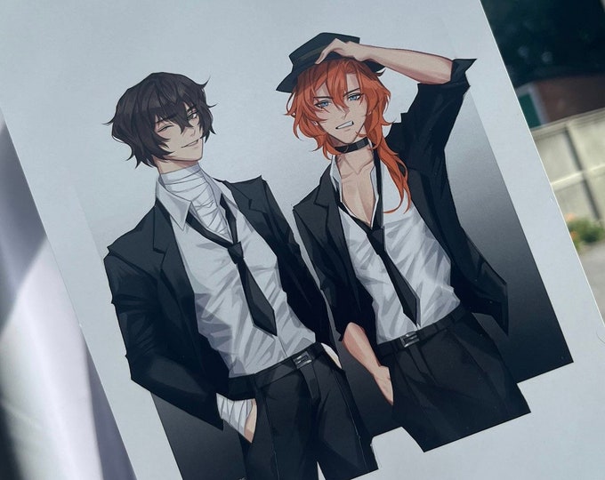 Bungou Stray Dogs Art Print / Soukoku Art Print / Dazai Osamu / Chuuya ...