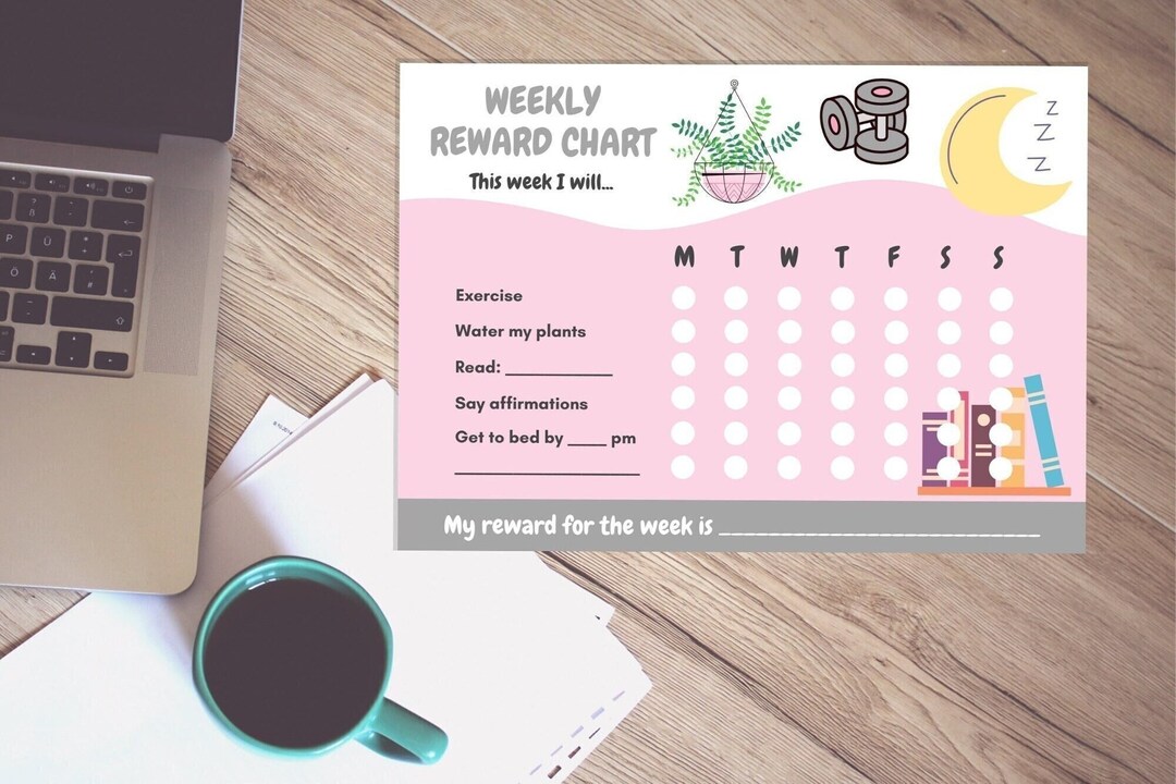 Printable Pdf Sheet, Weekly Adult Reward Chart, Weekly Reward, to Do ...