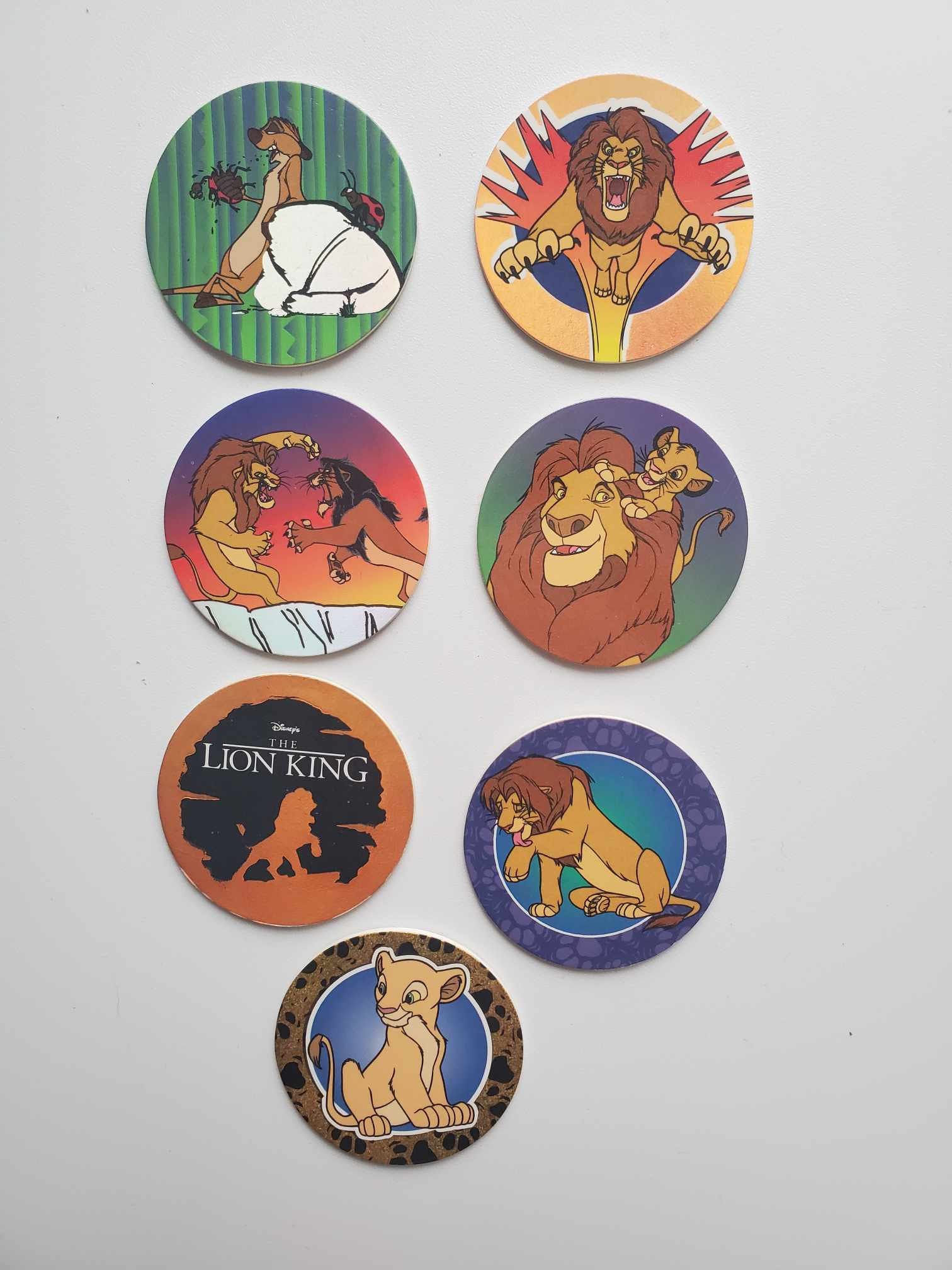Vintage Lion King Pogs,rare Set of 7 Collectable Nostalgic Milk Caps ...