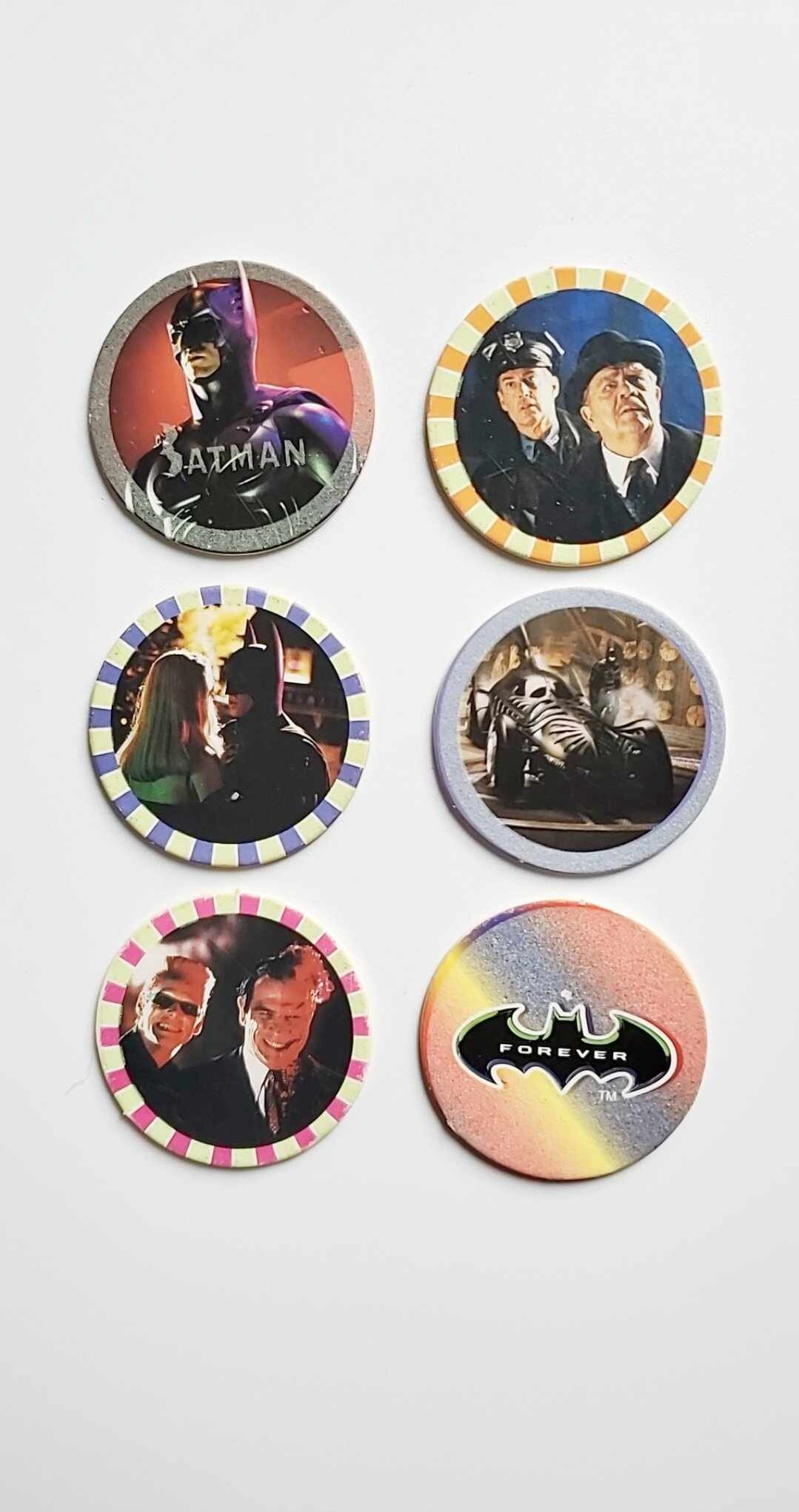 Vintage Batman Pogs,rare Set of 6 Collectable Nostalgic Milk Caps ...