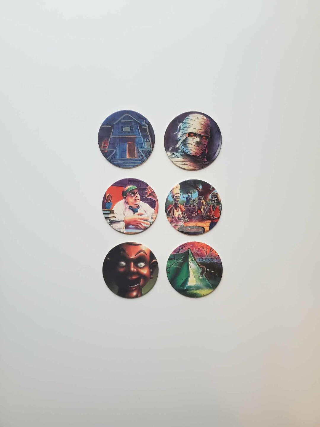 Vintage Goosebumps POGS, Set of 6 Milk Caps,1990s Retro Nostalgic ...