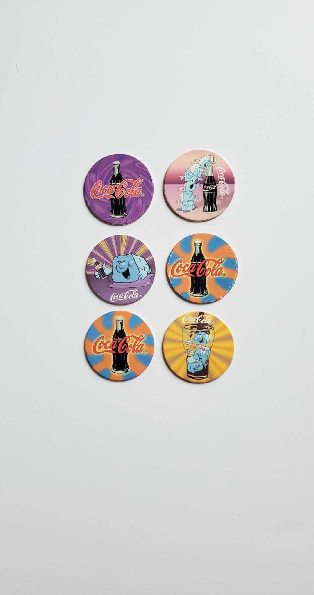 Vintage Coca-cola Pogs,rare Set of 6 Collectable Nostalgic Milk Caps ...