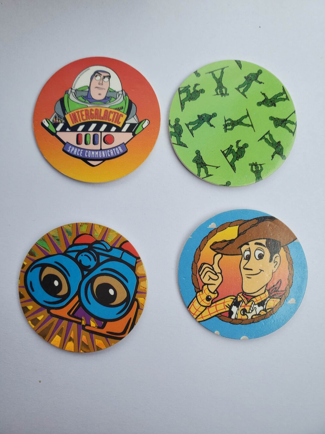 Vintage Disney Toy Story Pogs,rare Set of 4 Collectable Nostalgic Milk ...