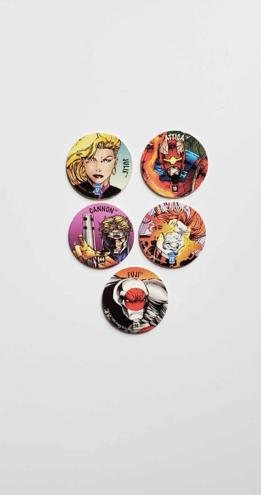 Vintage POGS Set of 5 Milk Caps 1990s Retro Nostalgic Games - Etsy