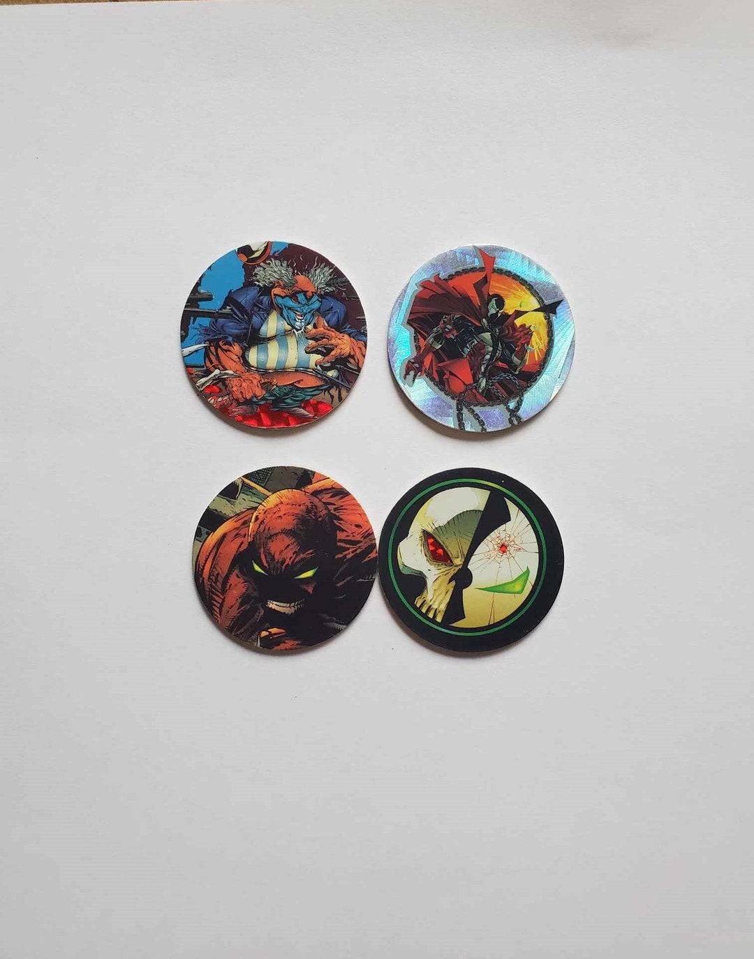 Vintage Todd Mcfarlane's Spawn Pogs,rare Set of 4 Collectable Nostalgic ...