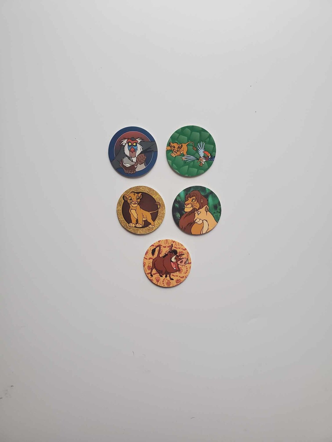 Vintage Lion King Pogs,rare Set of 5 Collectable Nostalgic Milk Caps ...