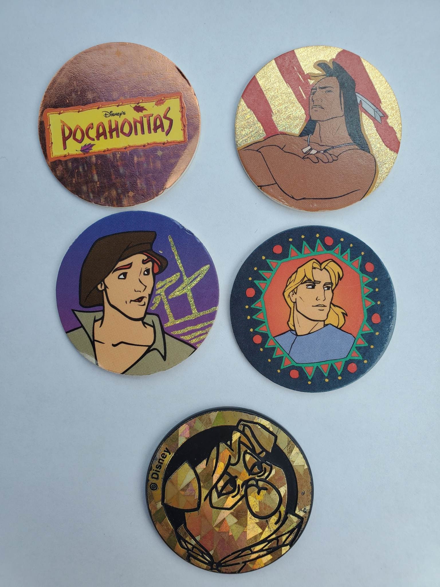 Vintage Disney Pocahontas POGS, Set of 5 Milk Caps, 1990s Retro ...
