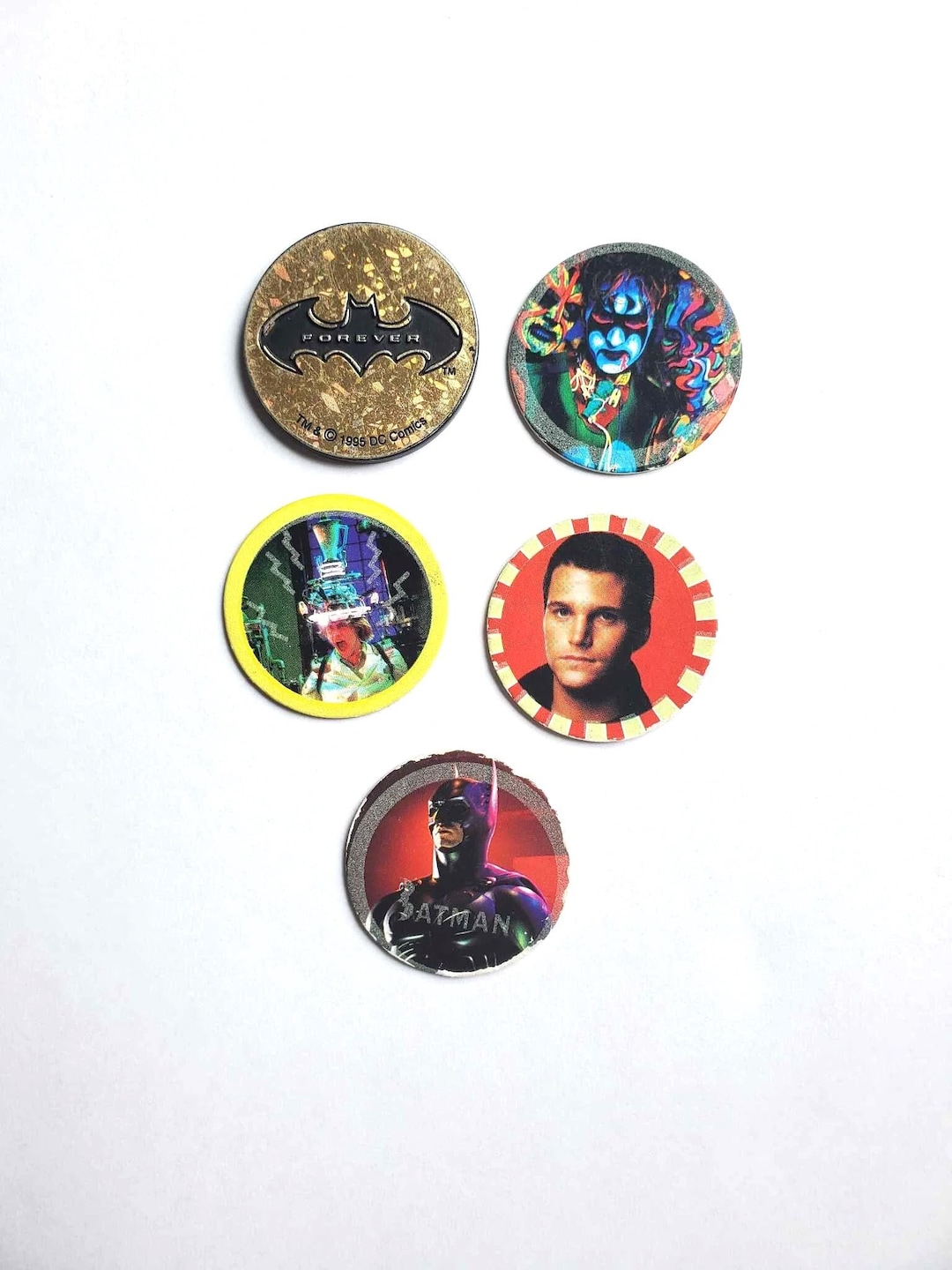 Vintage Batman POGS, Set of 5 Milk Caps, 1990s Retro Nostalgic Unique ...