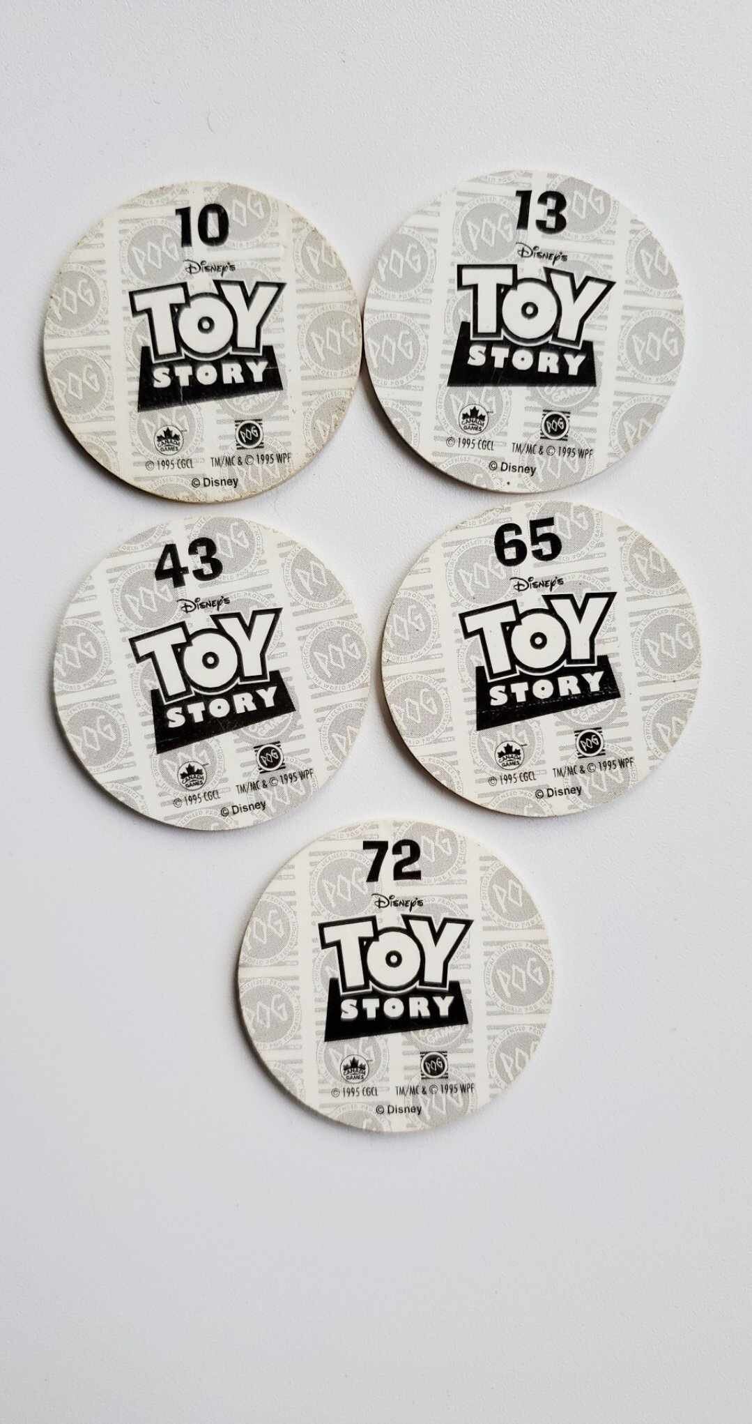 Vintage Disney Toy Story Pogs,rare Set of 5 Collectable Nostalgic Milk ...