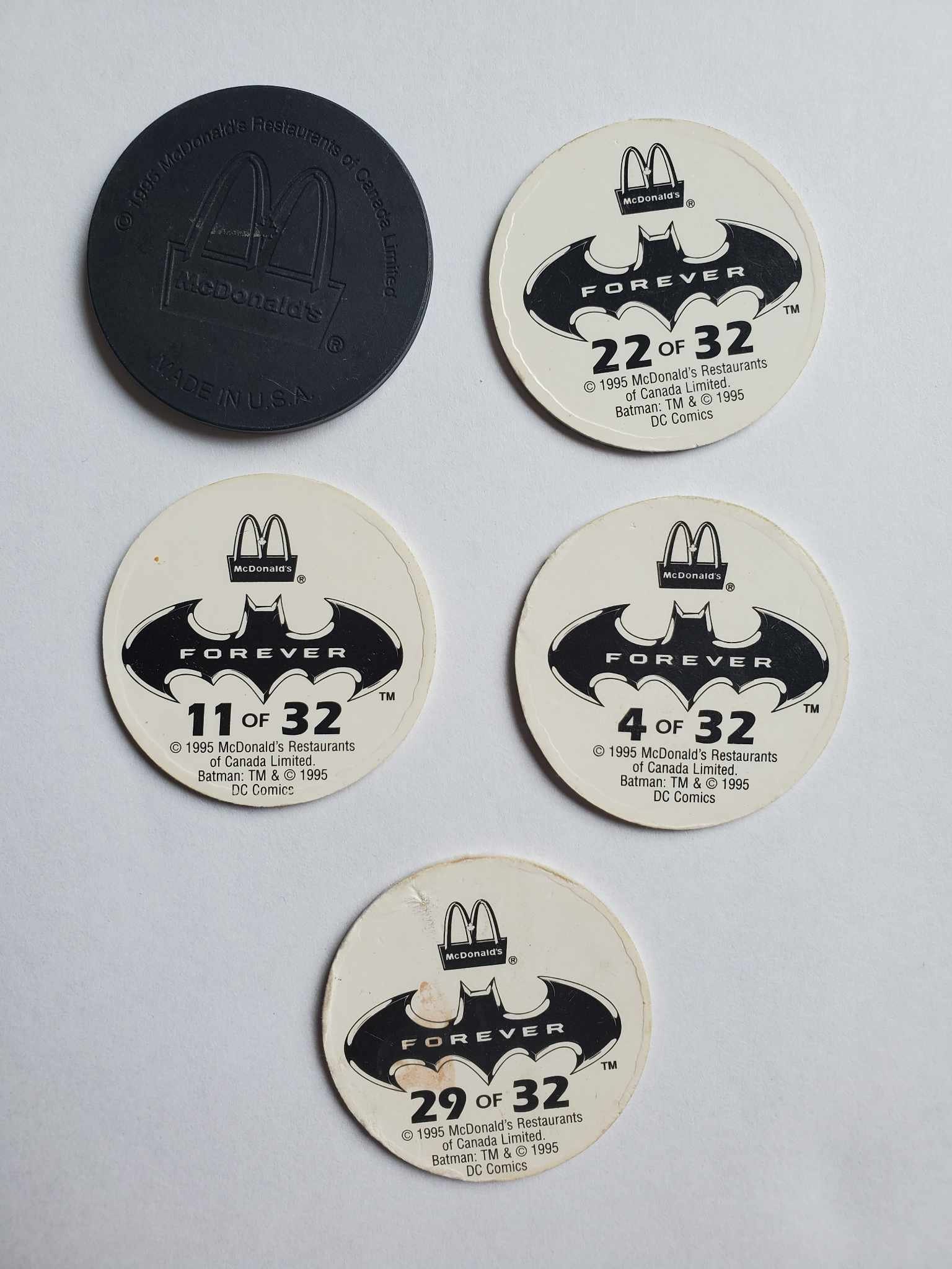 Vintage Batman POGS, Set of 5 Milk Caps, 1990s Retro Nostalgic Unique ...