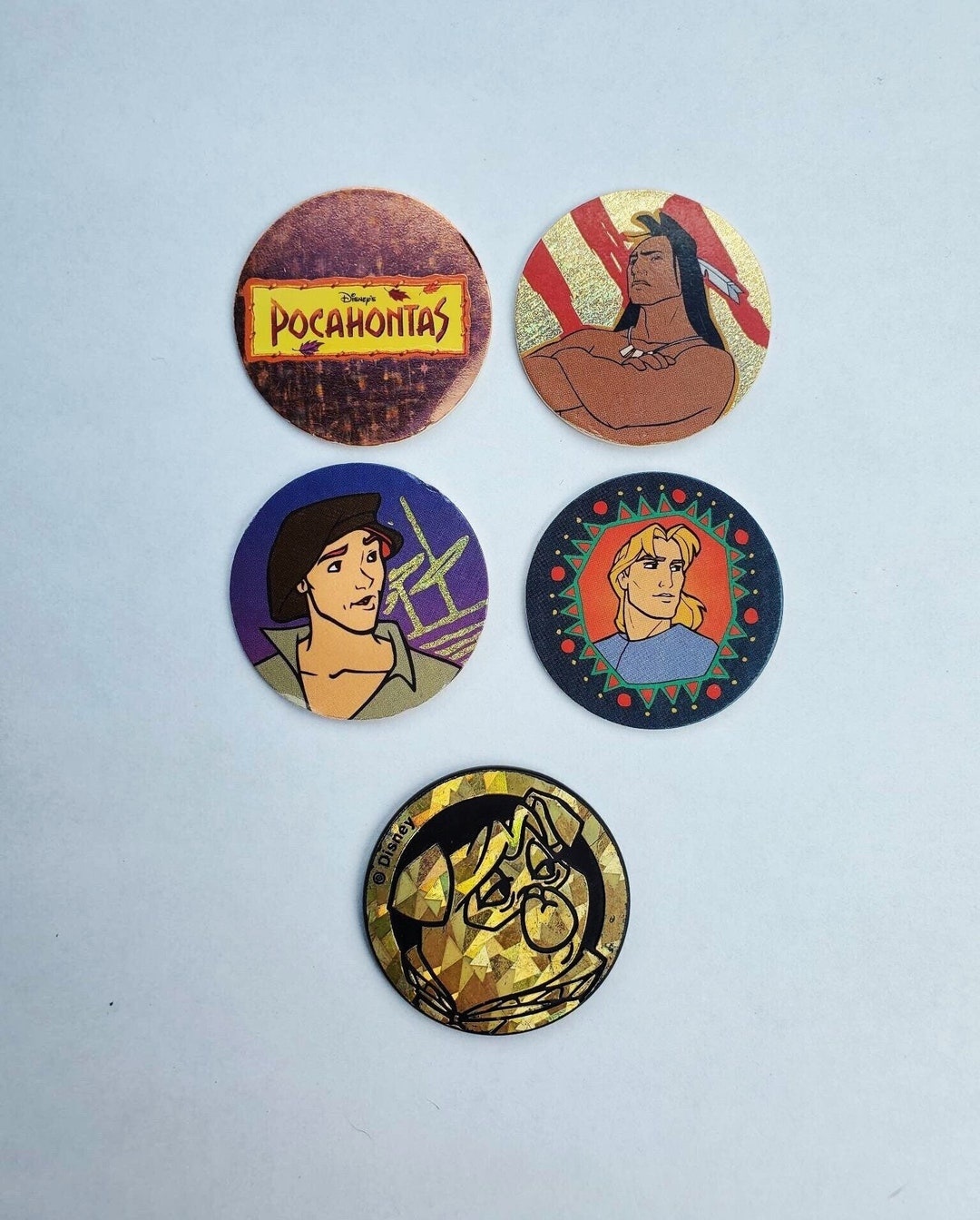 Vintage Disney Pocahontas POGS, Set of 5 Milk Caps, 1990s Retro ...