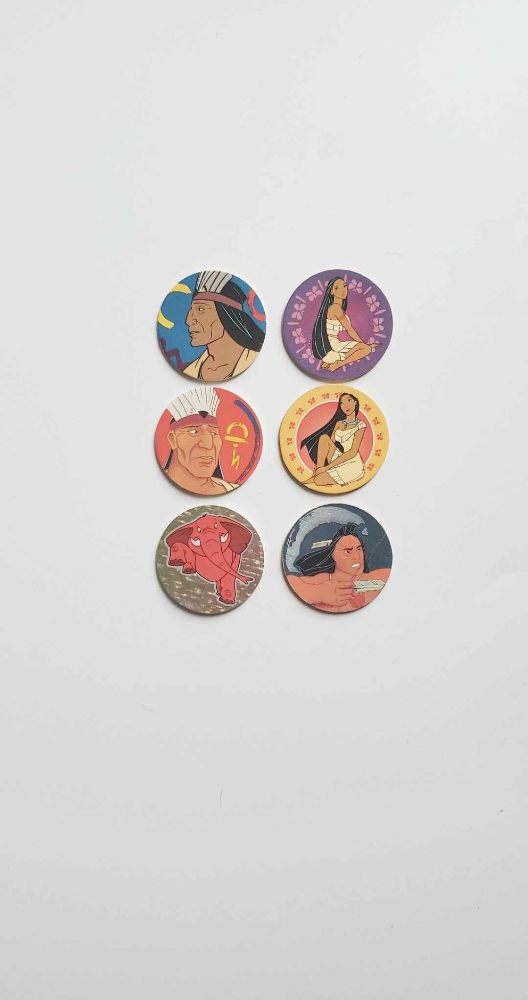 Vintage Disney Pocahontas POGS, Set of 6 Milk Caps, 1990s Retro ...