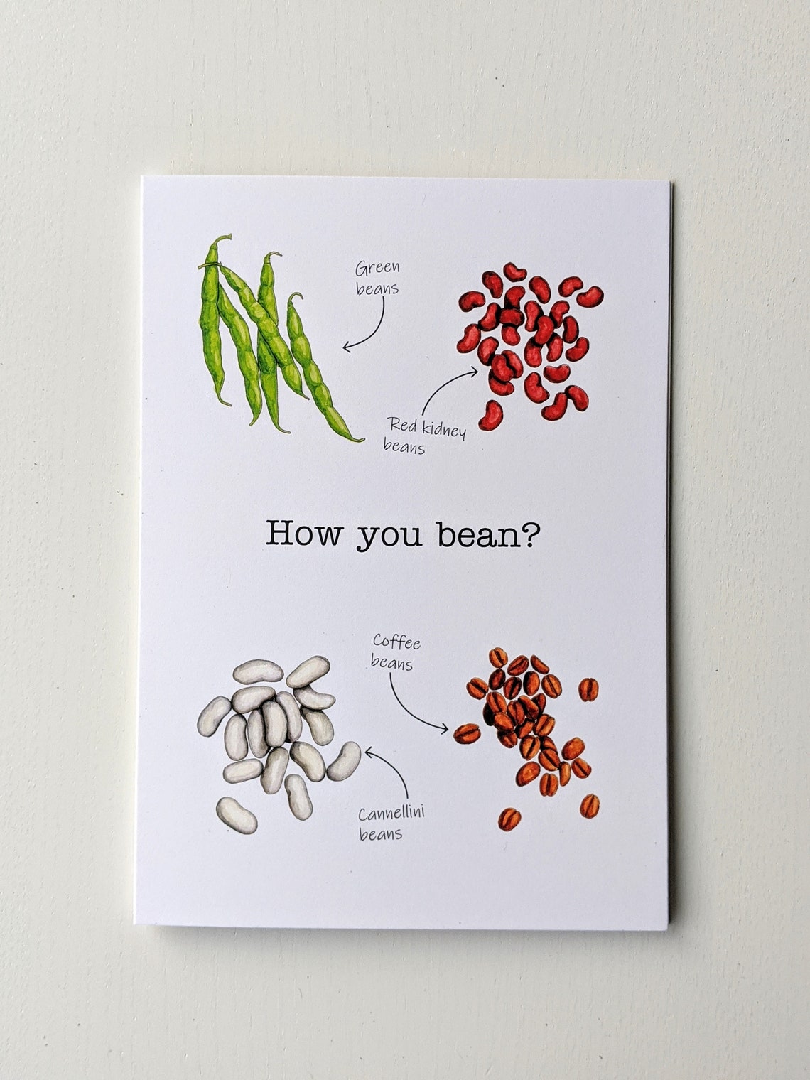 How You Bean? | Handmade Greeting Card - Etsy