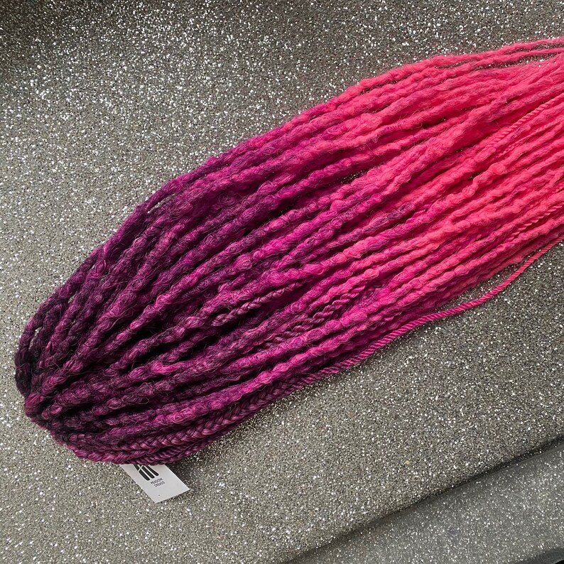 Synthetic Crochet Dreadlocks Hair Extensions Bright Pink Ombre Natural ...