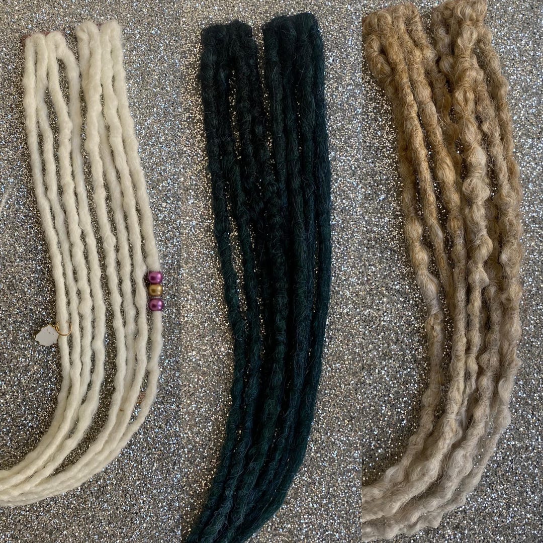Clip in Synthetic Dreadlocks Hair Extensions Mini Set of 8 Double Ended ...