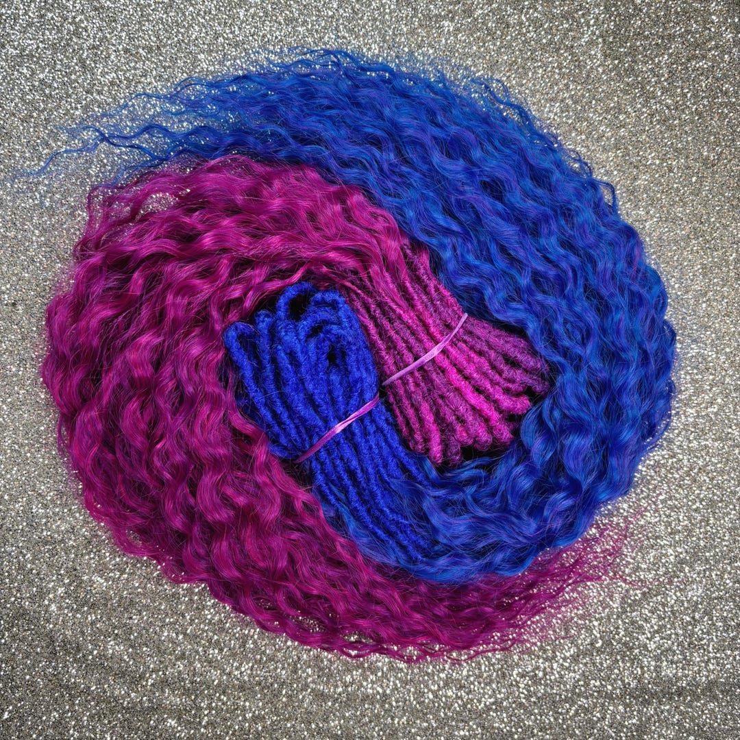 Curly Dreadlocks Hair Extensions Synthetic Bright Color Crochet Wavy ...