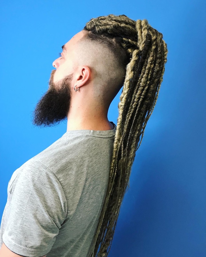 Men DE Dreadlocks Hair Extensions Full Set Synthetic Dreads - Etsy
