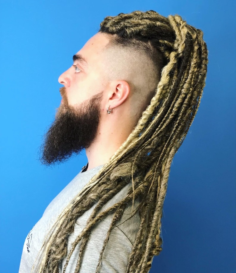 Men DE Dreadlocks Hair Extensions Full Set Synthetic Dreads Soft and ...