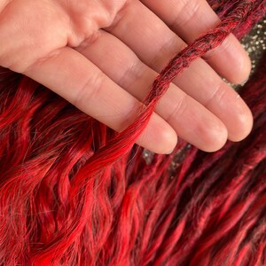 Bright Red Curly Dreadlocks Hair Extensions Synthetic Wavy Dreads Long ...