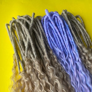 Synthetic Curly Dreadlocks Hair Extensions With Braids Wavy Locks Lilac ...