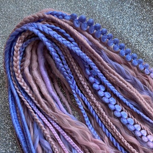 Synthetic Curly Dreadlocks Hair Extensions With Braids Wavy Locks Lilac ...