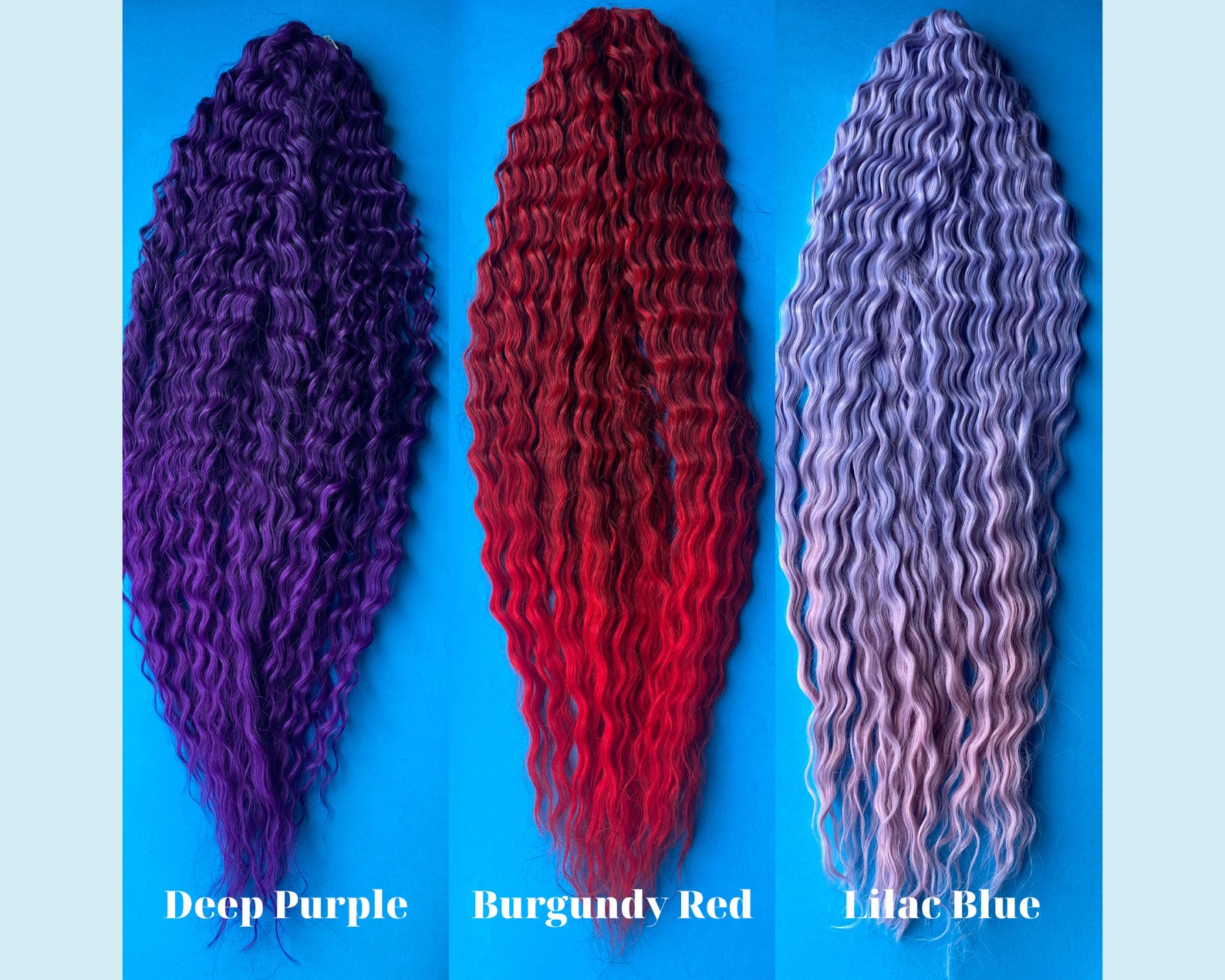 Wavy Dreadlocks Hair Extensions Synthetic Crochet Curly Dreads Long ...
