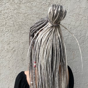 White Silver Blonde Synthetic Dreads Ombre Full Set - Crocheted ...