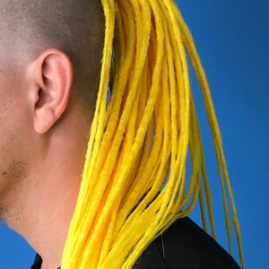 Men's Bright Yellow Custom Synthetic Dreadlocks Hair Extensions Lumpy ...