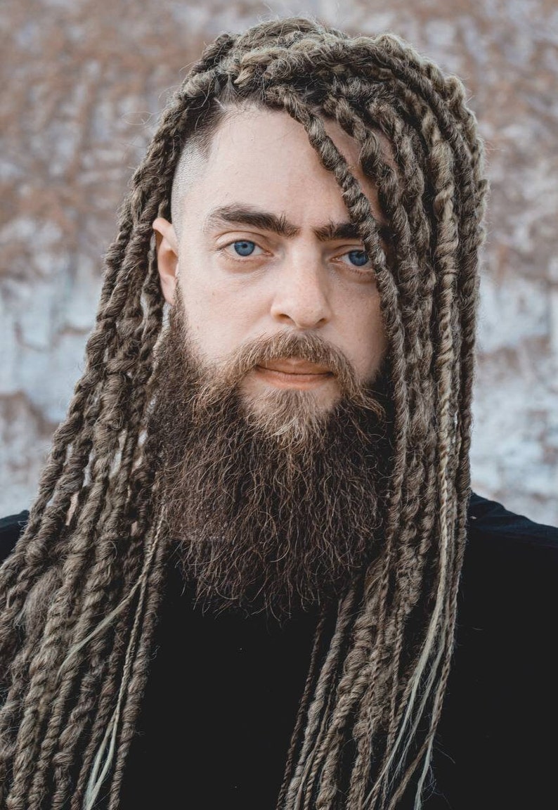 Men DE Dreadlocks Hair Extensions Full Set Synthetic Dreads Soft and ...