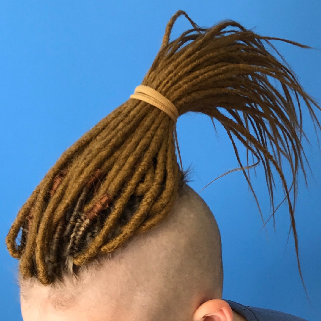 Short Red Double Ended Dreadlocks Hair Extensions Man Set Synthetic ...