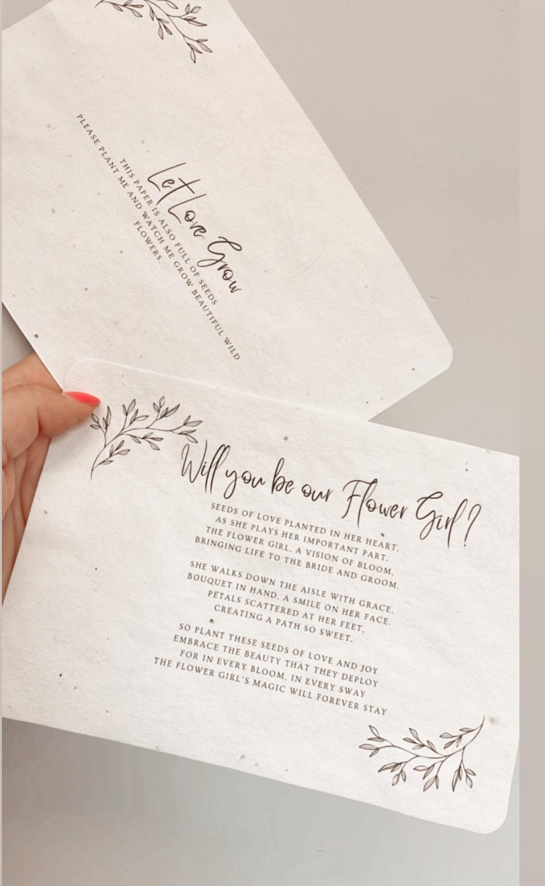 Flower Girl Proposal Poem on Seed Paper Let Love Grow Sustainble ...