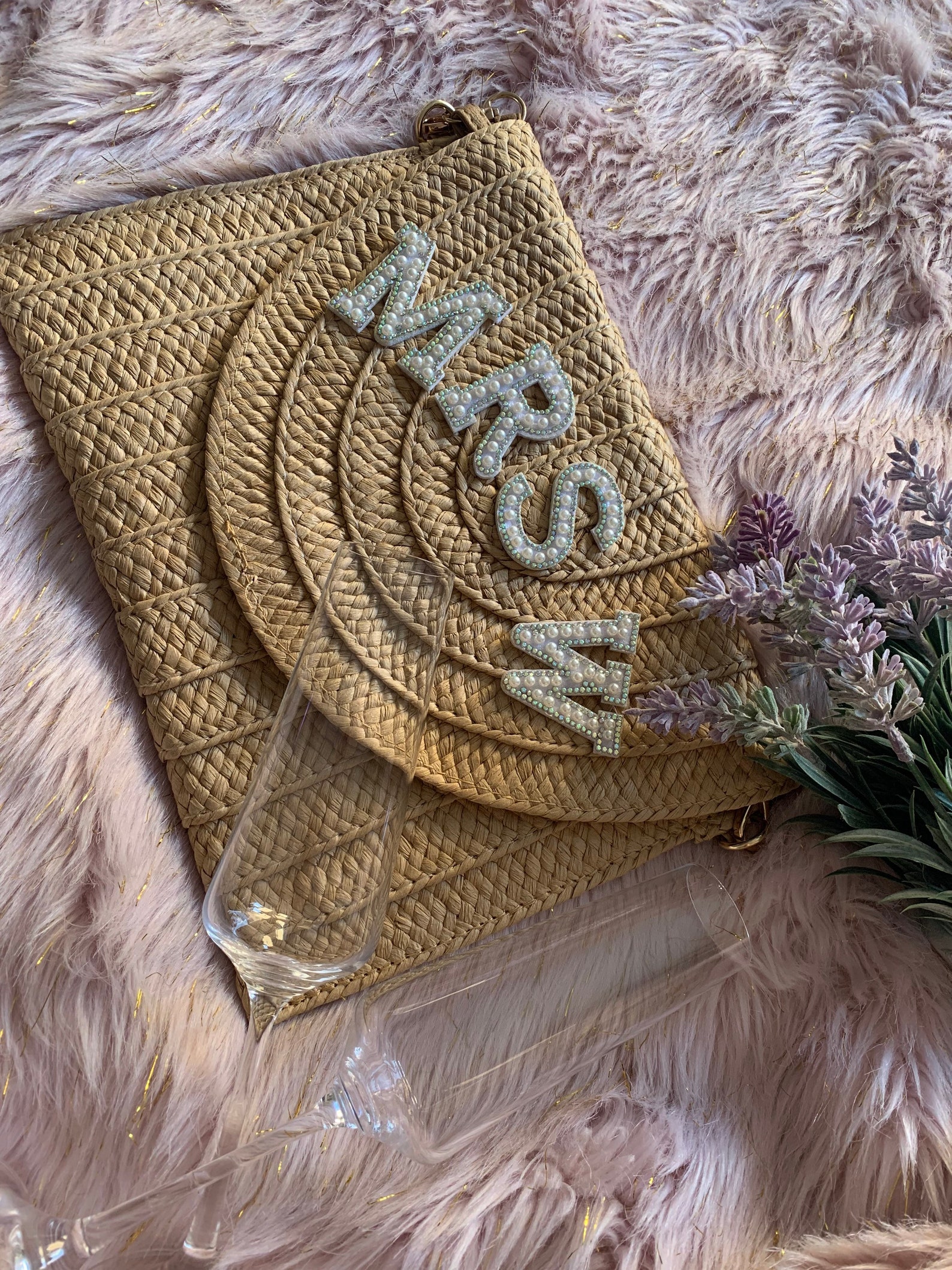 Ladies Straw Embellished Personalised Clutch Handbag. Wedding | Etsy