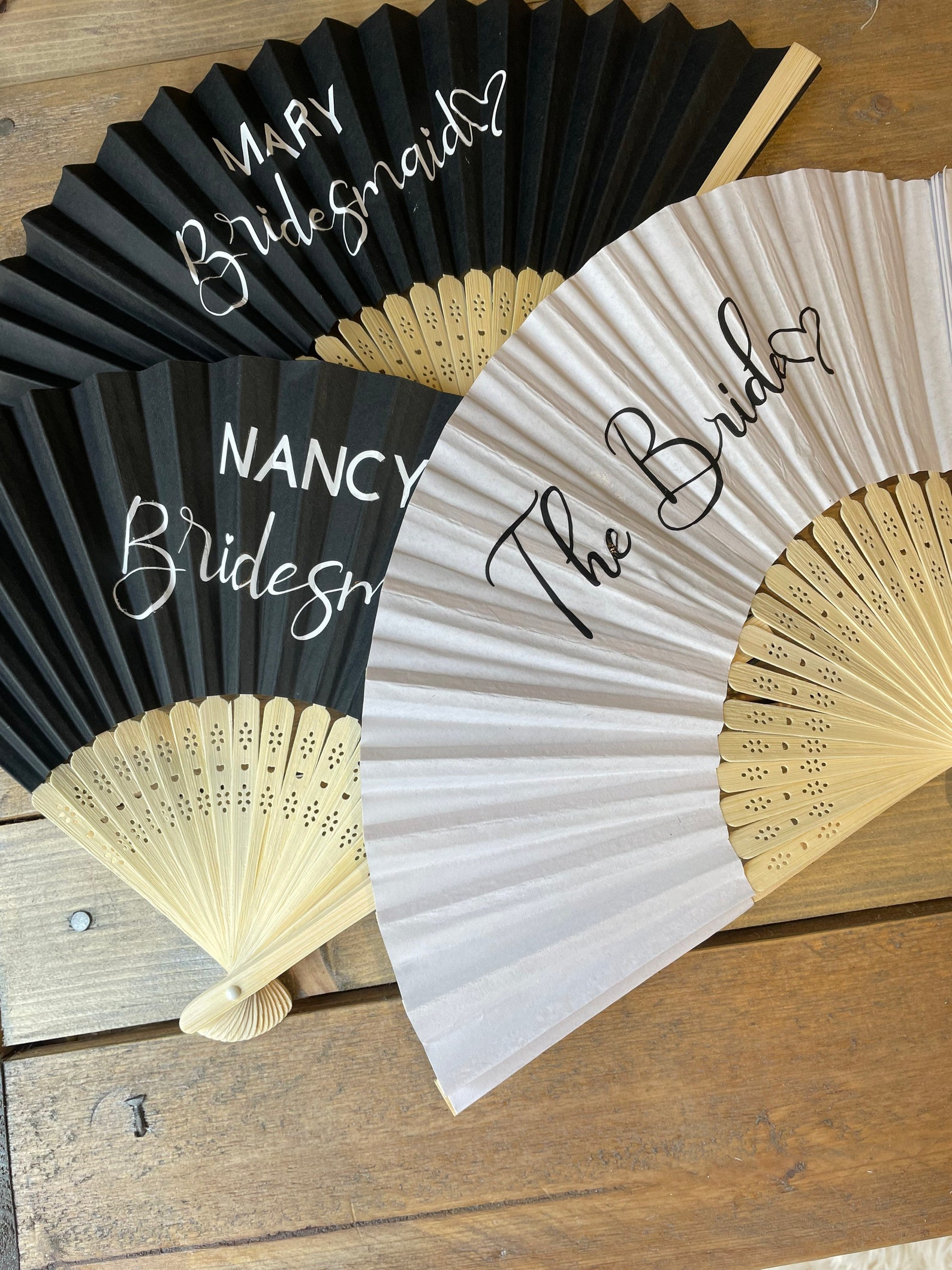 BULK ORDER Paper and Bamboo Personalised Hand Fan White Pink - Etsy UK
