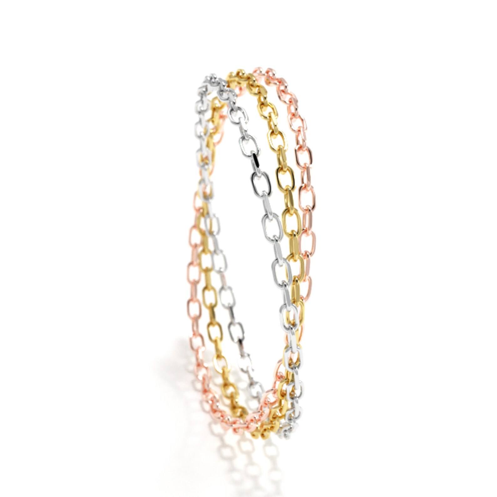 Trio 14K Gold Chain Ring | Thin Chain Ring | Stacking Ring | Solid Gold ...