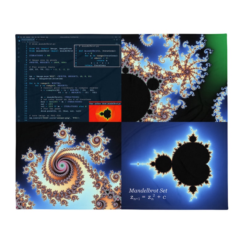 Mandelbrot Set Fractal Blanket With Python Code - Etsy