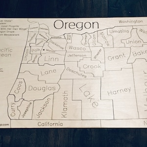 Large Oregon Counties Map Puzzle - Etsy
