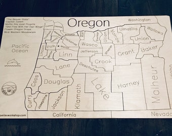Large California Counties Map Puzzle - Etsy