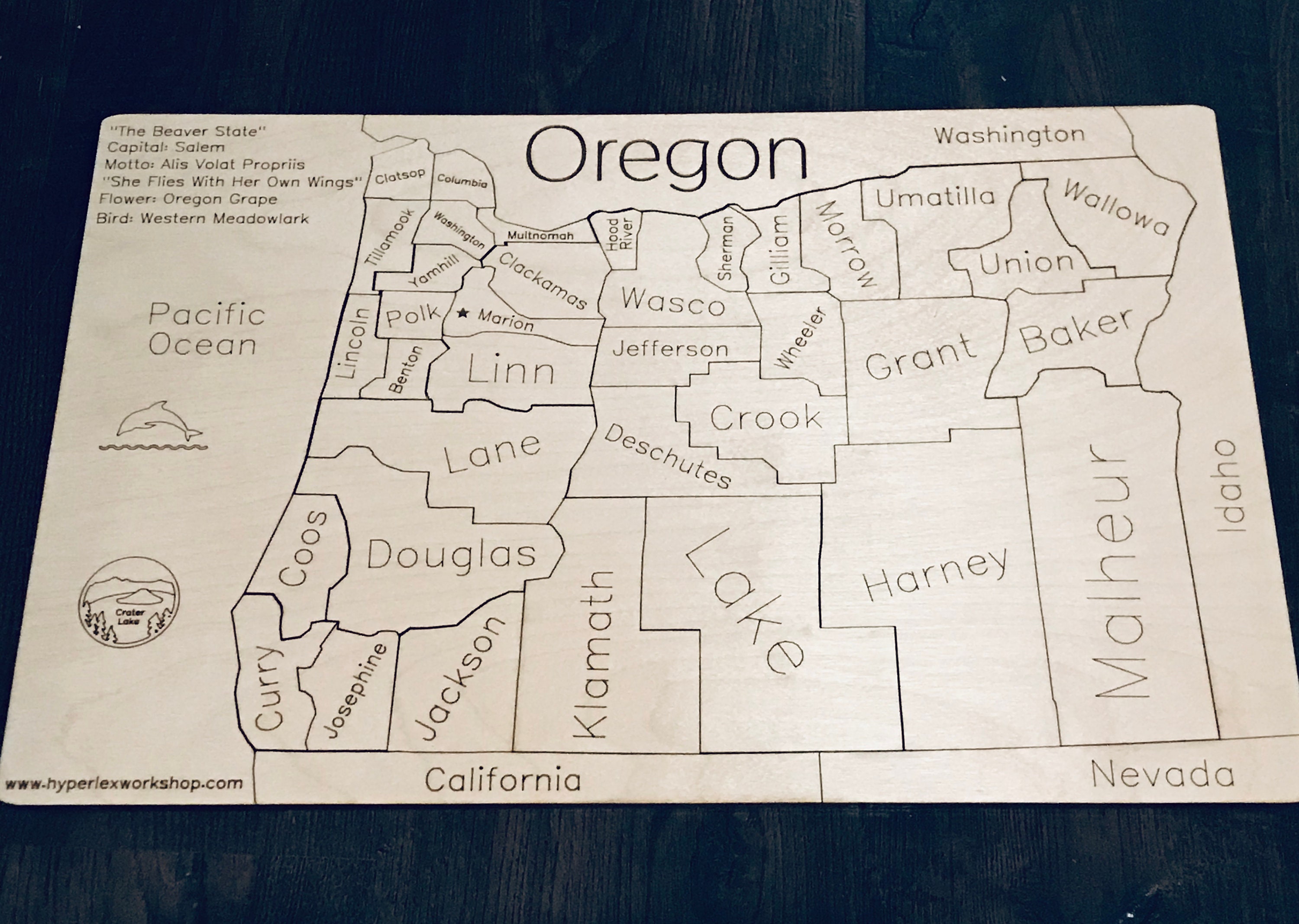 Large Oregon Counties Map Puzzle - Etsy