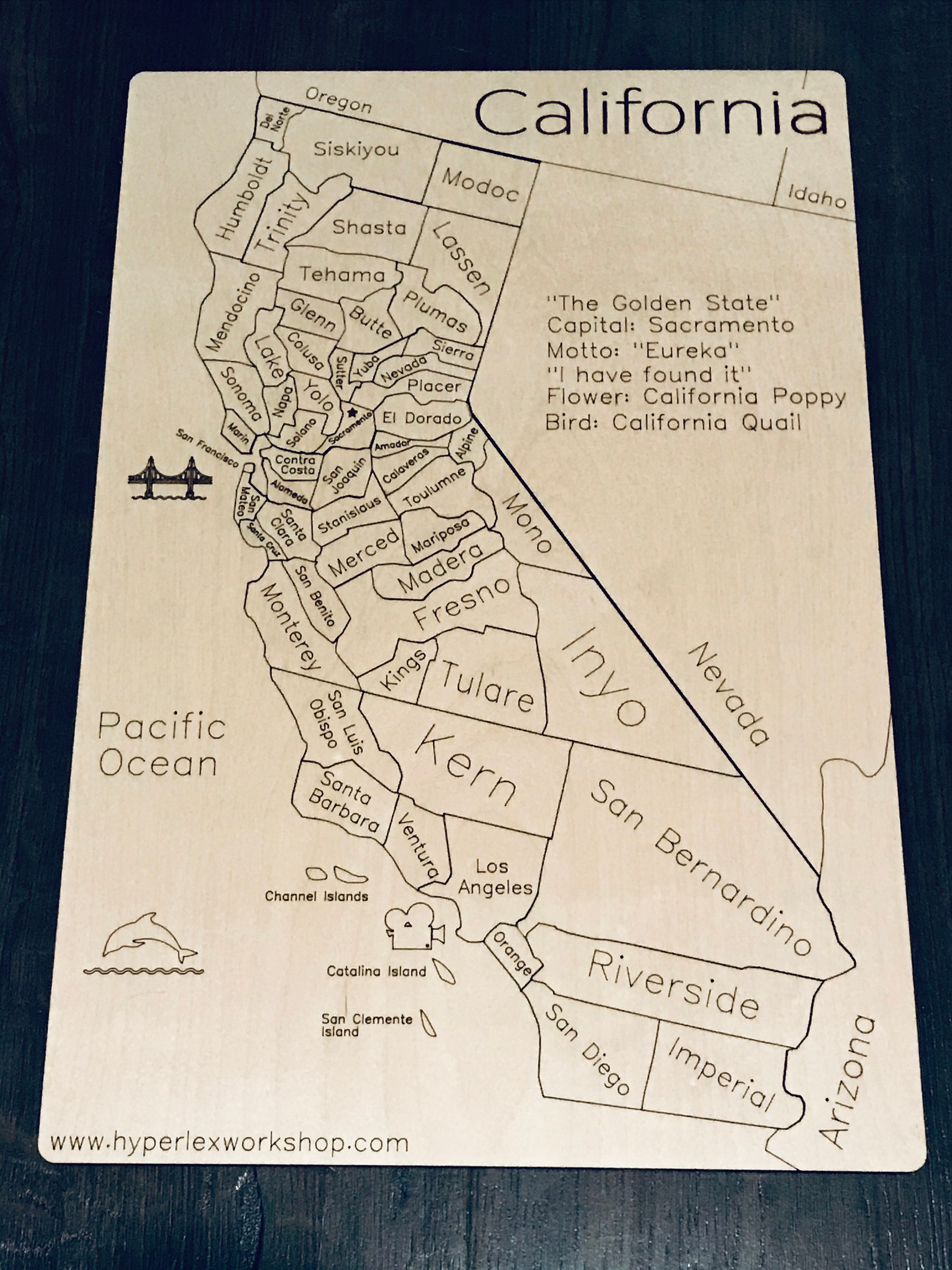 Large California Counties Map Puzzle - Etsy Israel