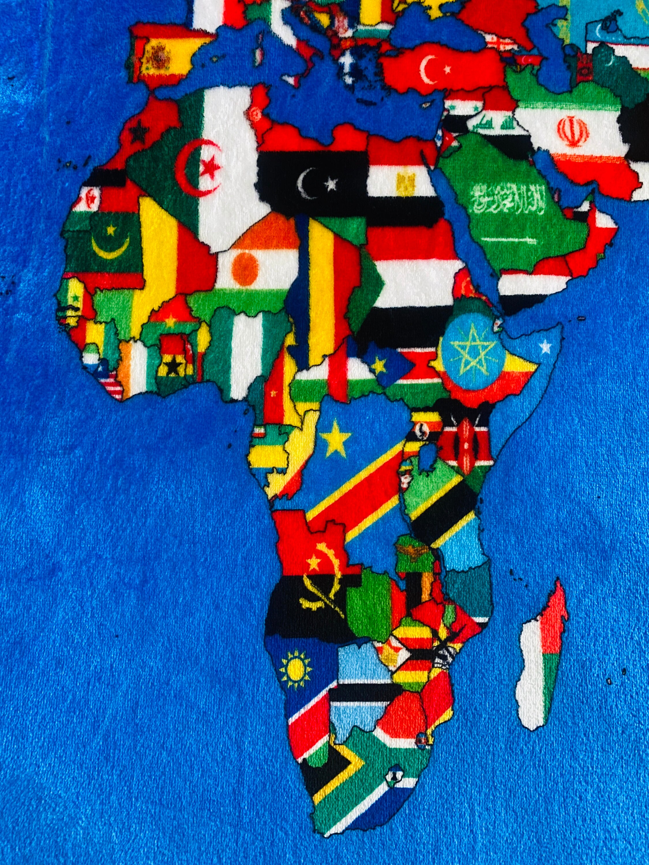 World Map With Country Flags - Throw Blanket - Etsy