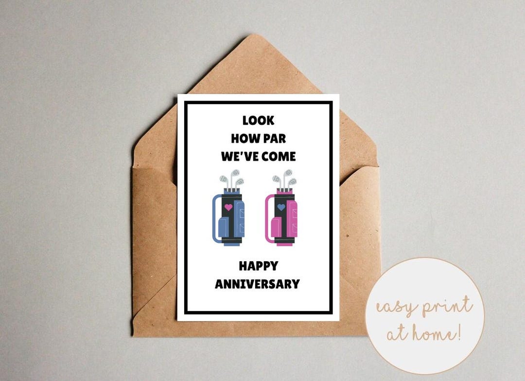 Printable Anniversary Card Golf Themed Gift for Boyfriend Golfer Pun ...