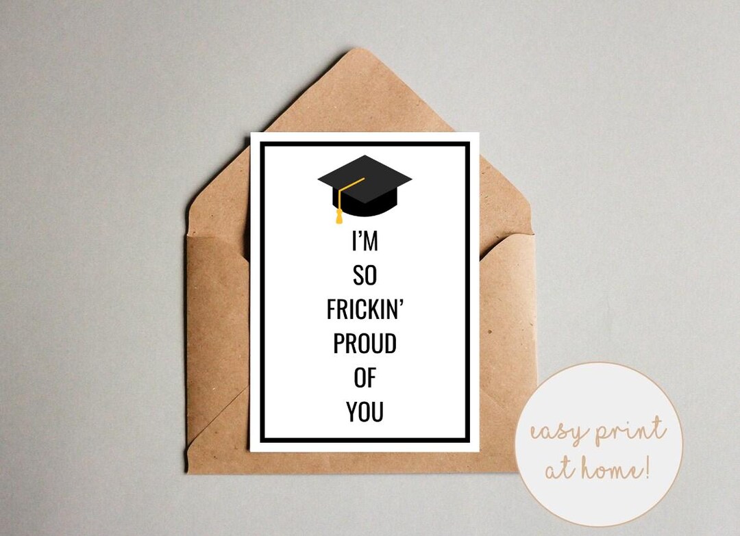 A Reason to Curse Graduation Card | I'm so Freaking Proud of You | Grad ...