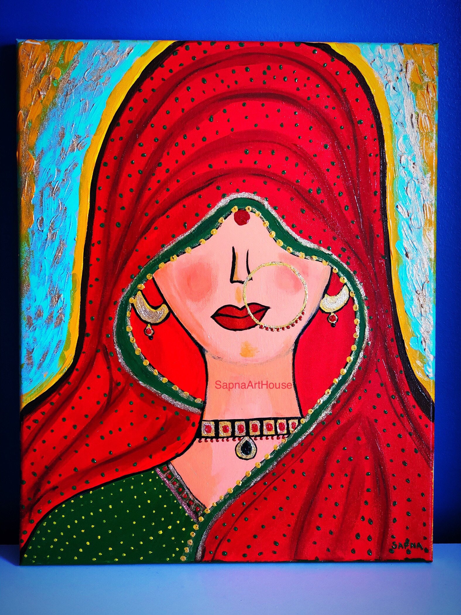 Buy Ghoonghat Original Indian Painting , Indian Traditional Attire ...